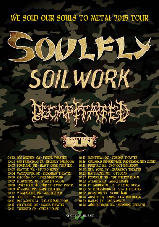 SOILWORK & SHATTERED SUN Join Headliner SOULFLY + DECAPITATED on the ...