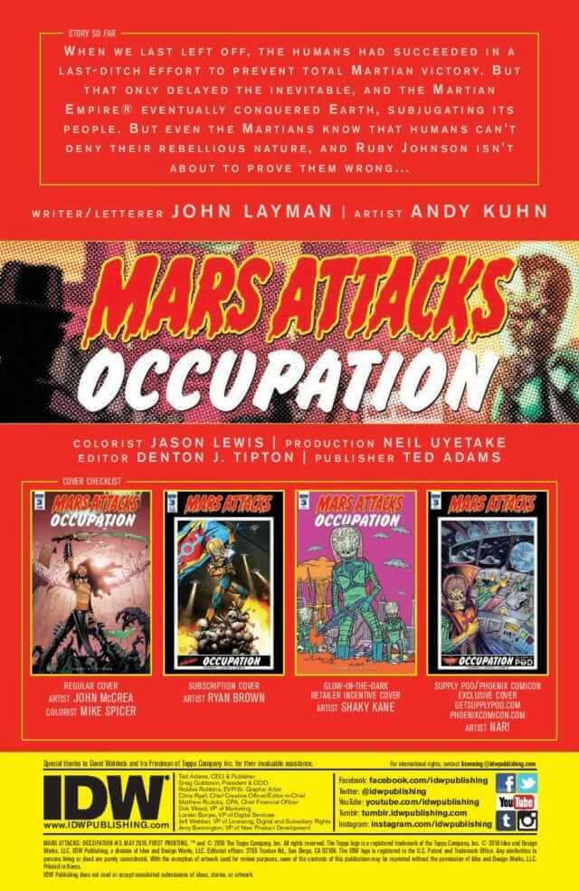 Comic Crypt: ‘Mars Attacks: Occupation #3’ Preview – Horror Society