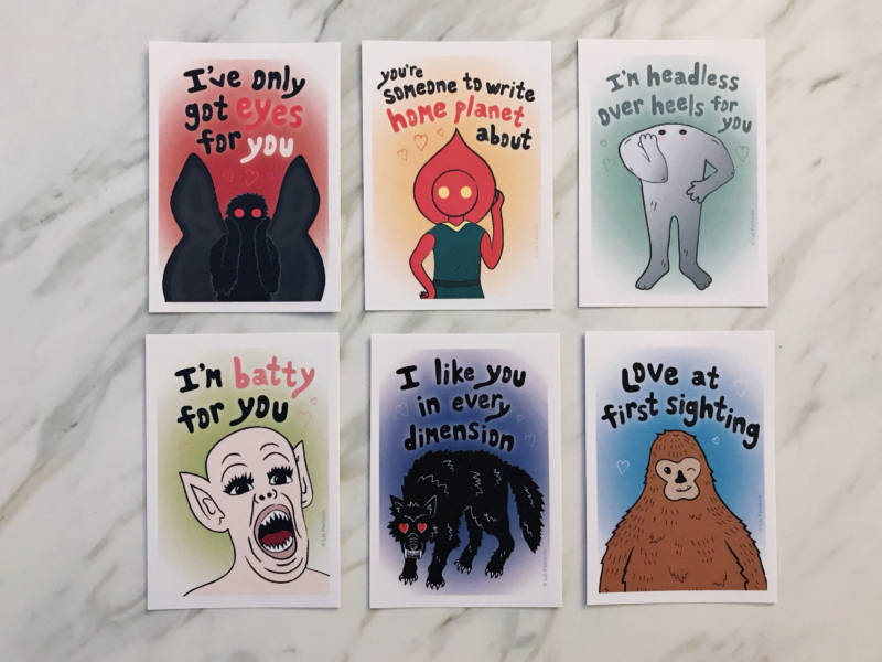 Get Your Cryptid Valentine Cards Now from Liz Pavlovic Design – Horror ...