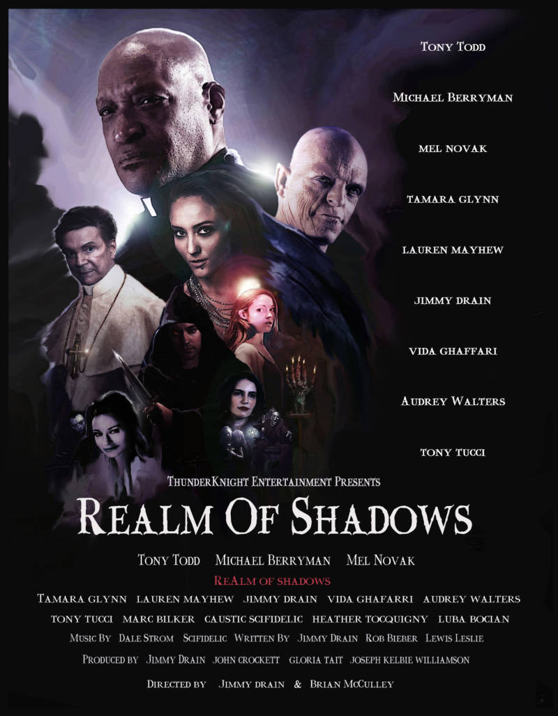 New poster for Realm Of Shadows starring Tony Todd, Mel Novak, Michael Berryman, Vida Ghaffari ...