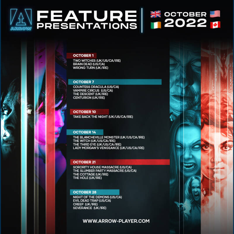 Streaming October 1: ARROW Announces October 2022 SVOD Lineup – Horror ...
