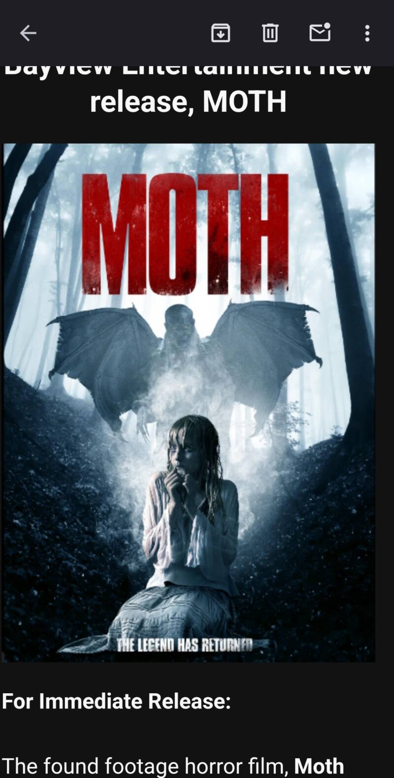 The Urban Legend of The Mothman comes to life with Bayview ...